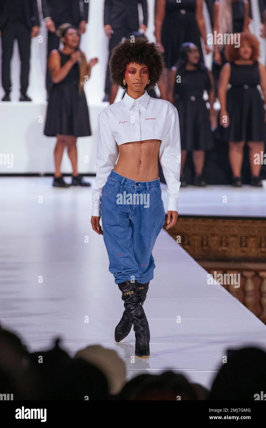 The Pyer Moss collection is modeled during Fashion Week, Sunday, Sept ...