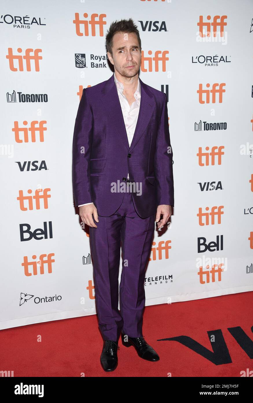 Actor Sam Rockwell attends the premiere for "Jojo Rabbit" on day four ...
