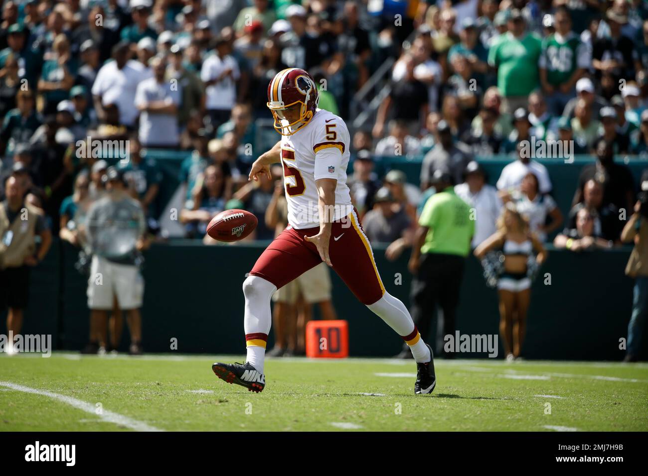 Washington Redskins punter Tress Way in action during an NFL football ...