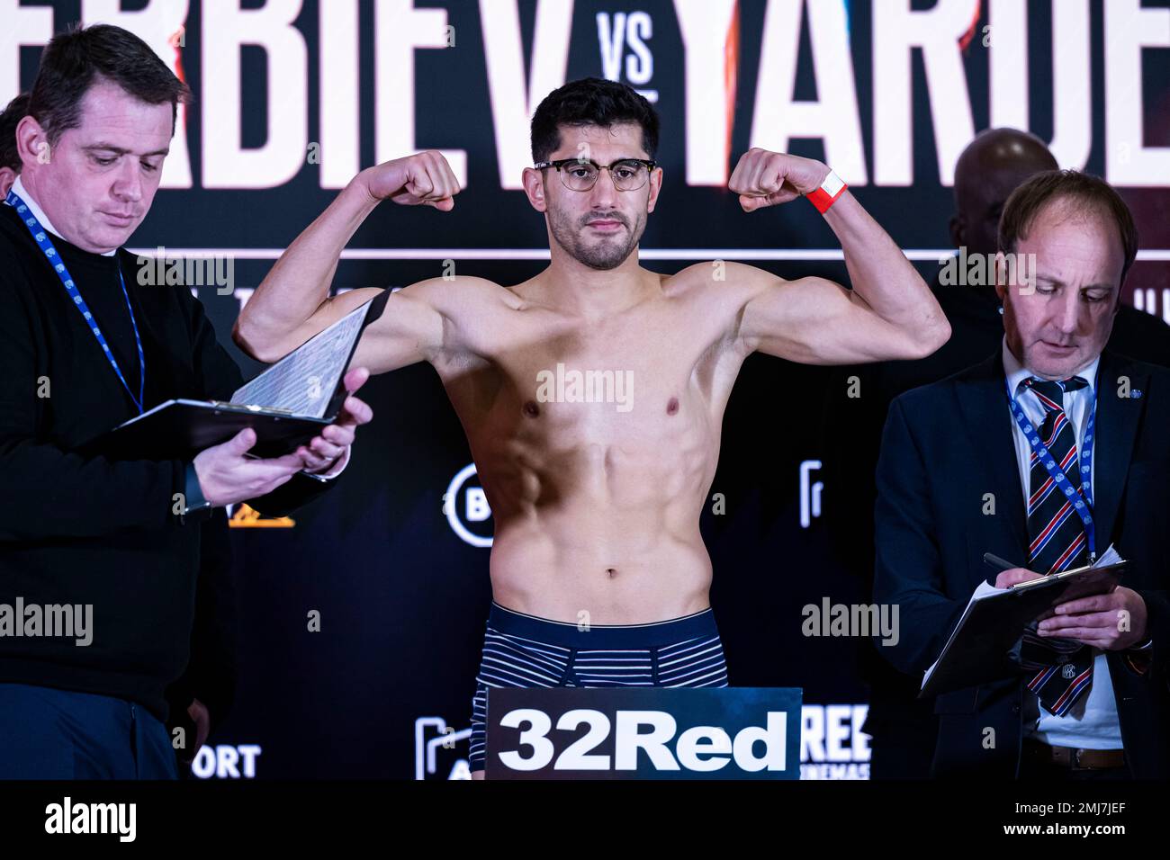 LONDON, UNITED KINGDOM. 27th Jan, 2023. Masood Abdulah during Beterbiev ...