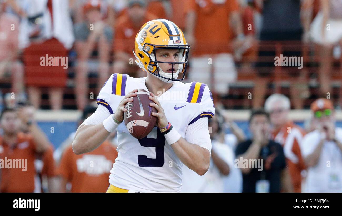 LSU quarterback Joe Burrow (9) during the second half of an NCAA ...