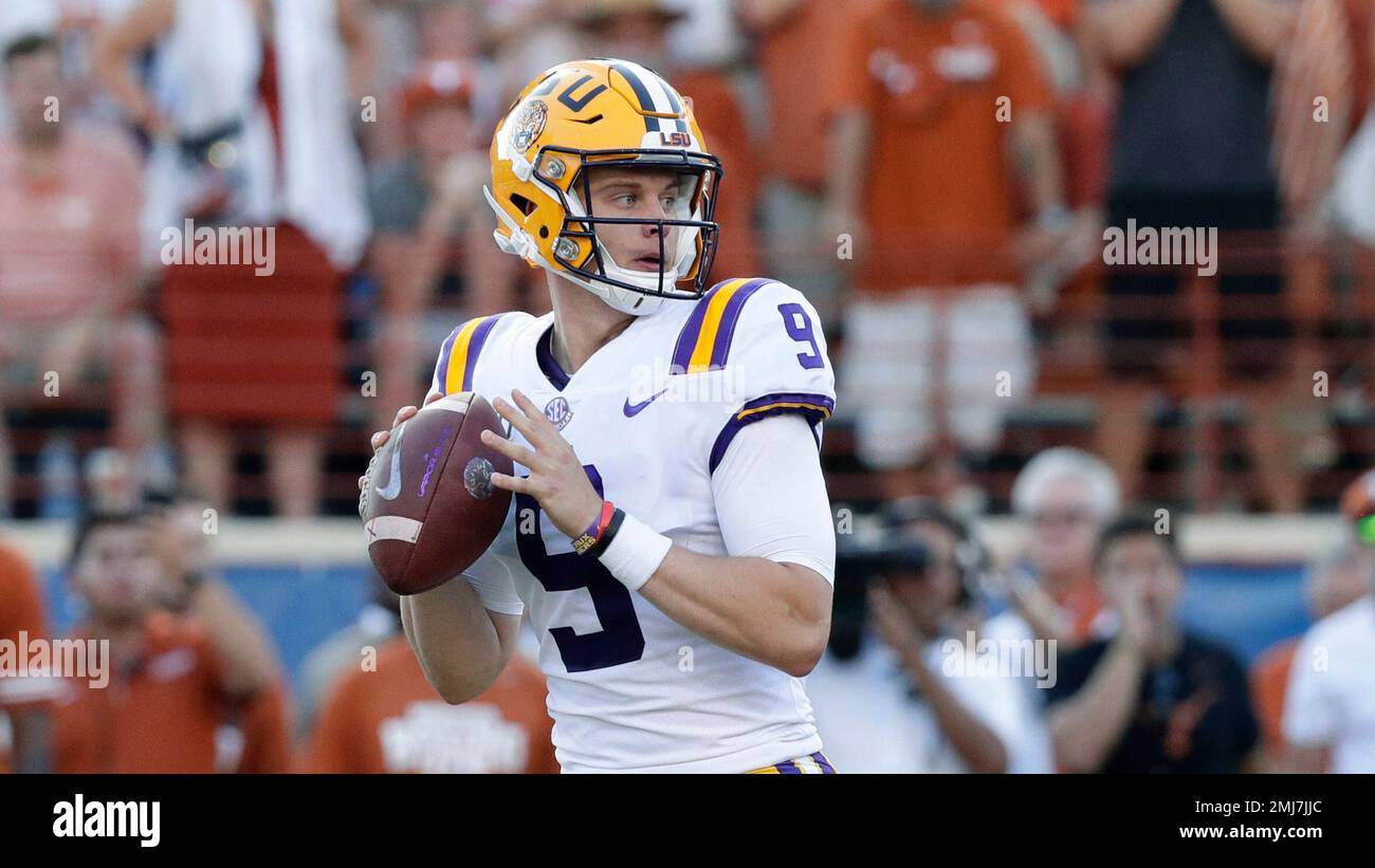 LSU quarterback Joe Burrow (9) during the second half of an NCAA ...