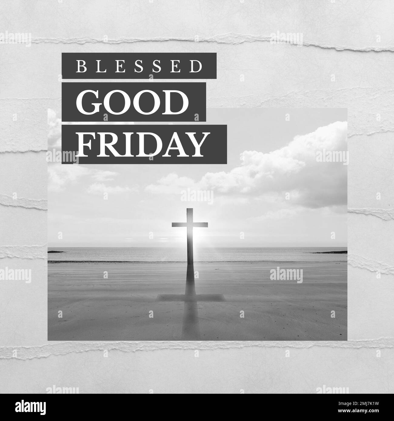 Composition of good friday text with crucifix on grey background Stock ...