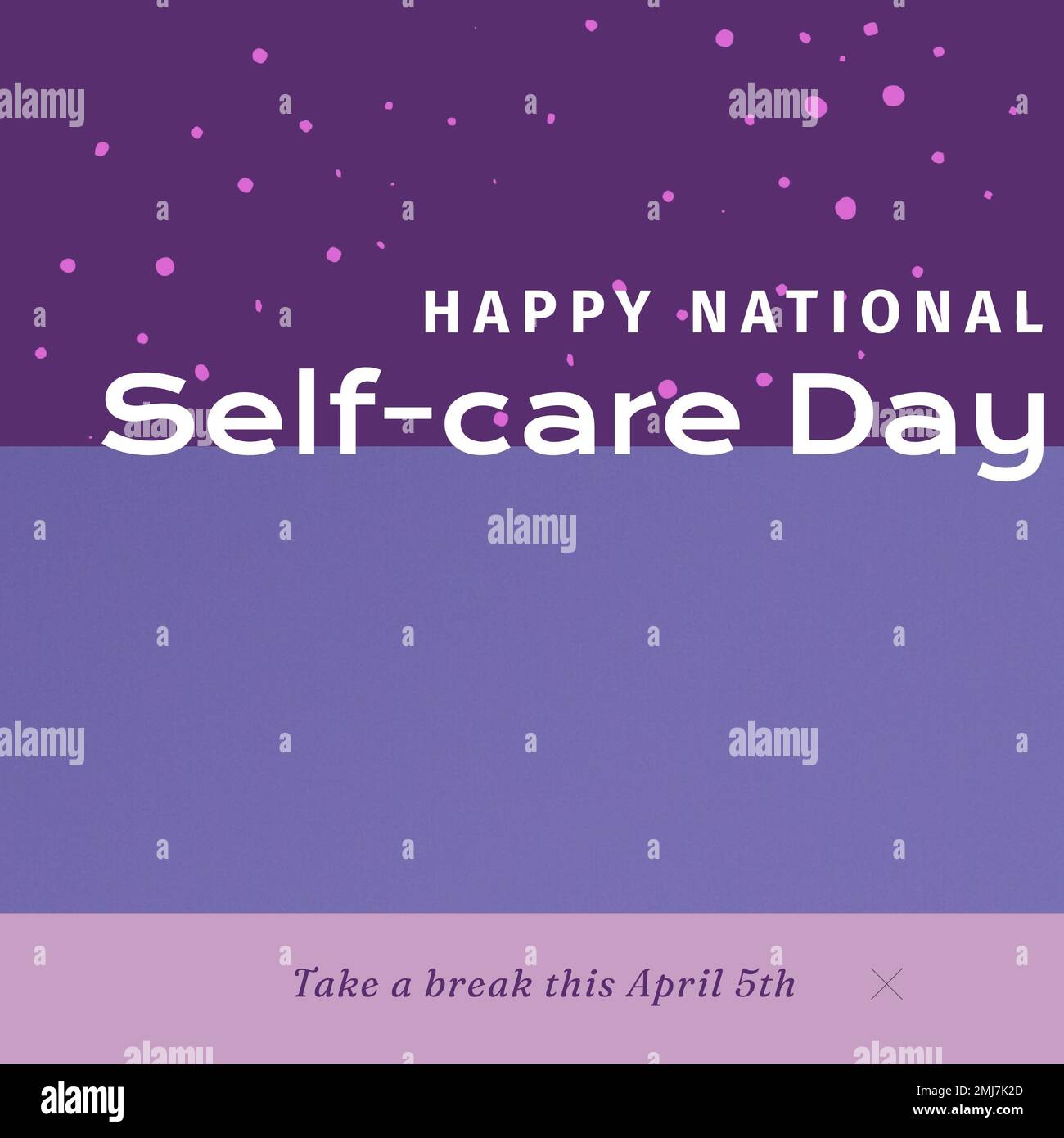 Composition of national self-care day text and copy space over pattern ...