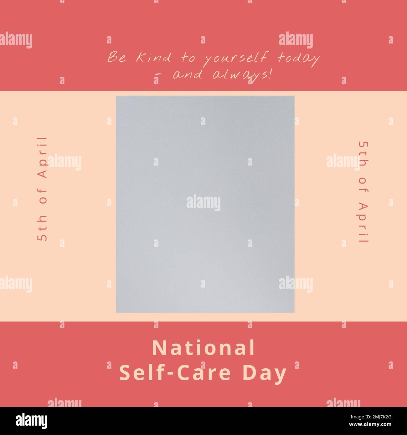 Composition of national self-care day text and copy space over red and ...