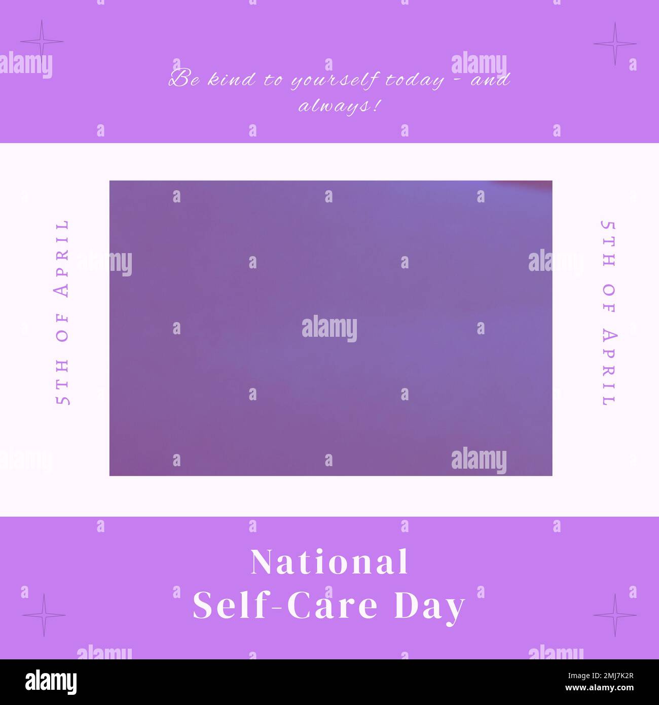 Composition of national self-care day text and copy space over purple ...