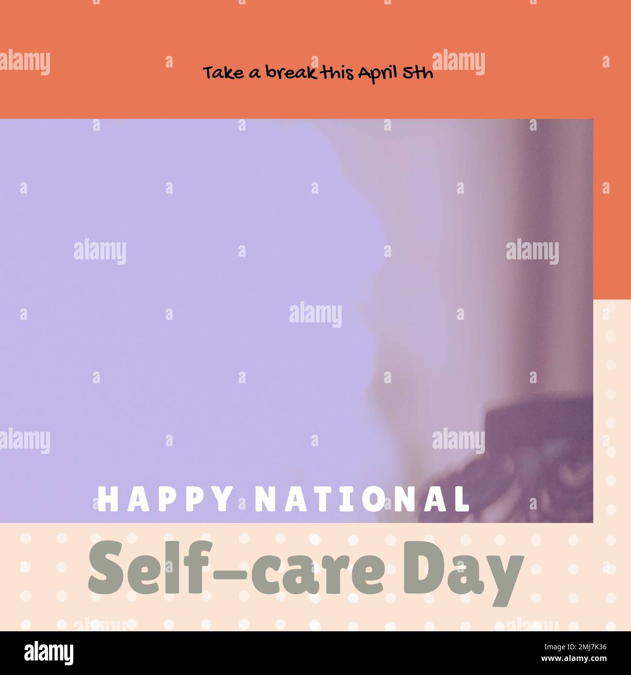 Composition of national self-care day text and copy space over pattern ...