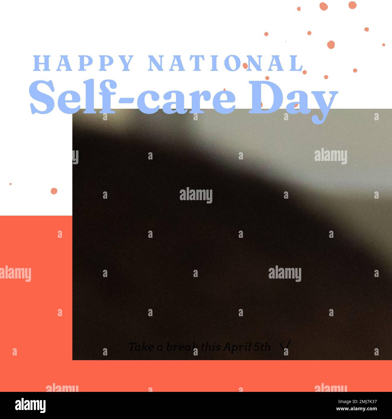 Composition of national self-care day text and copy space over pattern ...