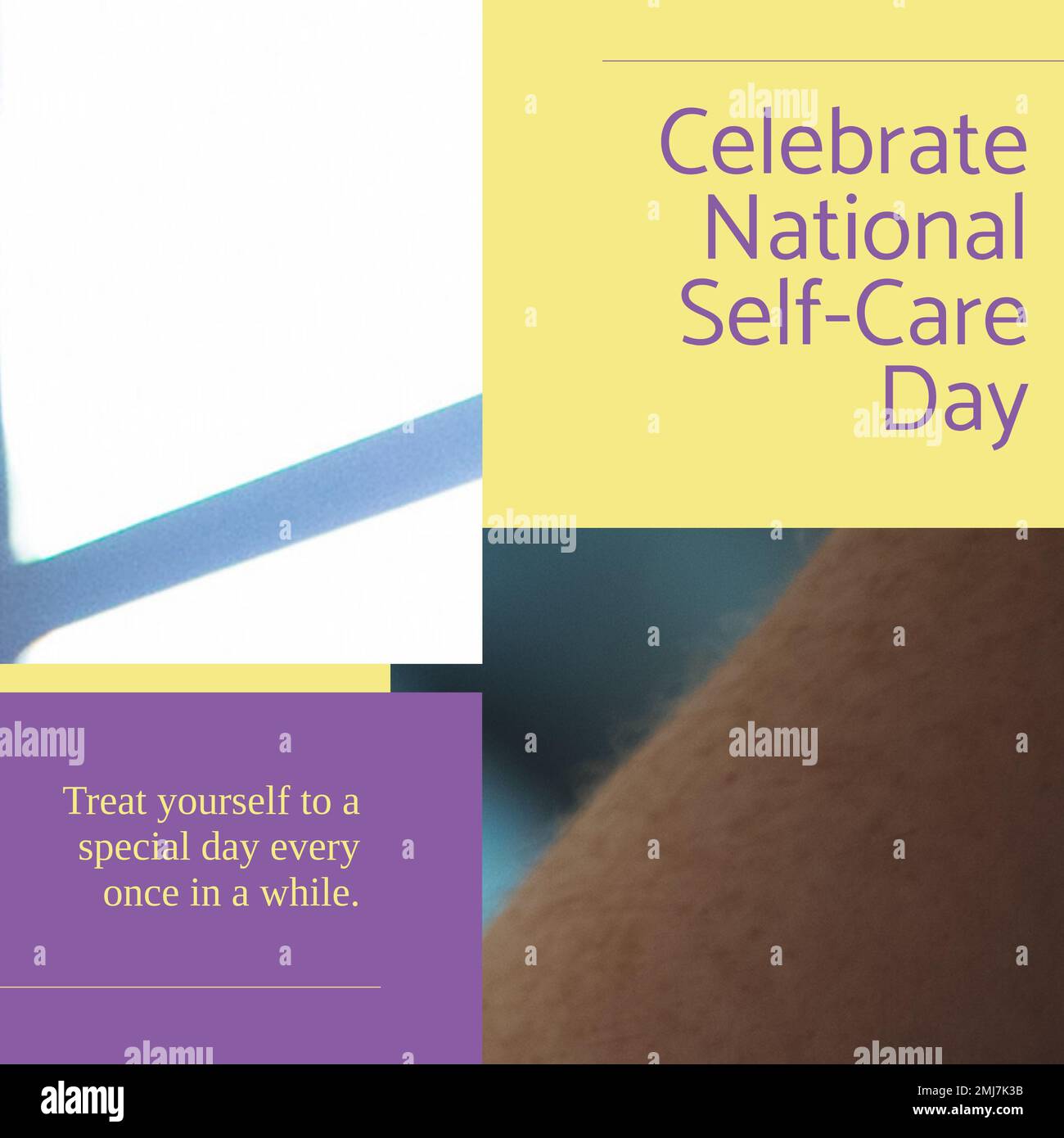 Composition of national self-care day text and copy space over ...