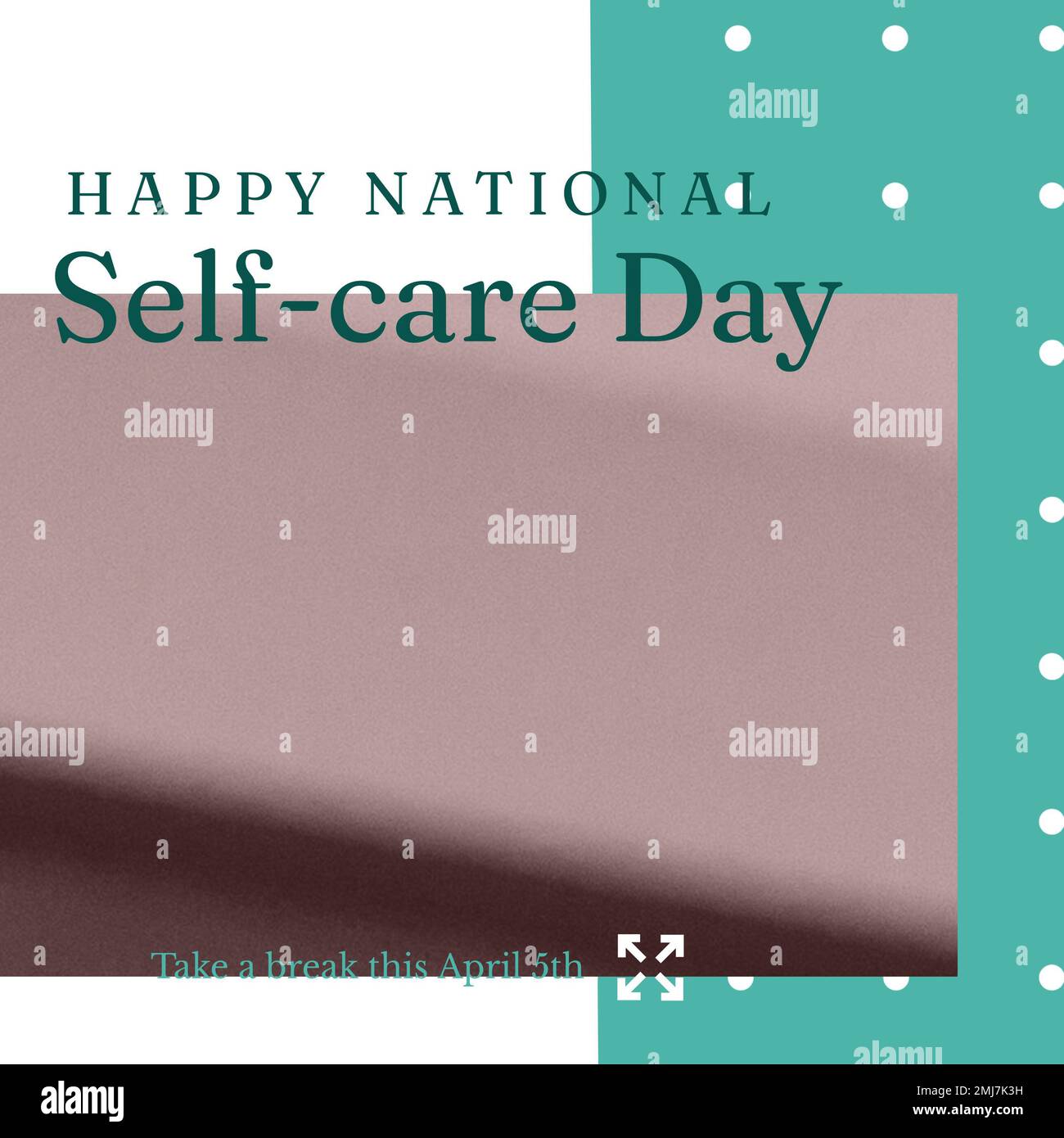 Composition of national self-care day text and copy space over pattern ...