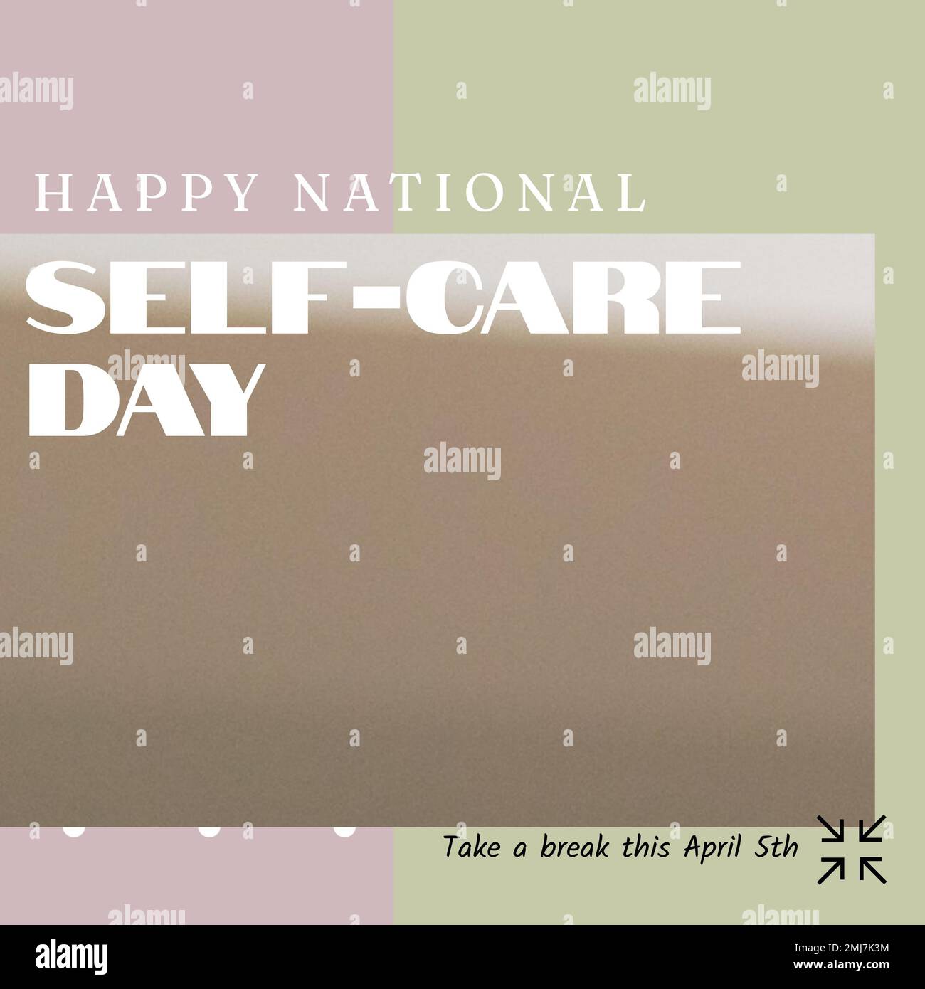 Composition of national self-care day text and copy space over purple ...