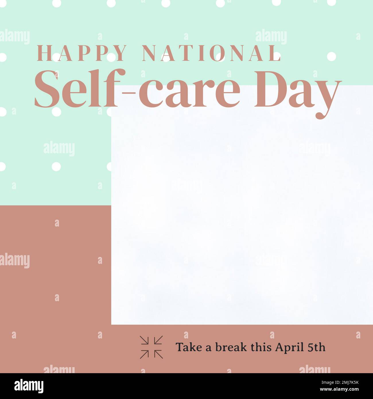 Composition of national self-care day text and copy space over pattern ...