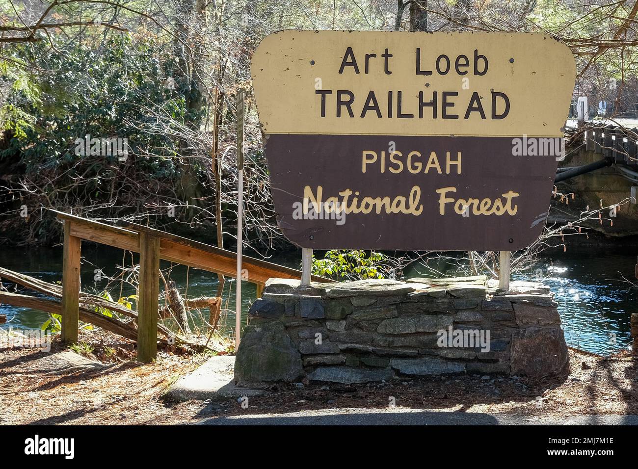 Art Loeb Trailhead sign in Pisgah National Forest, North Carolina Stock ...
