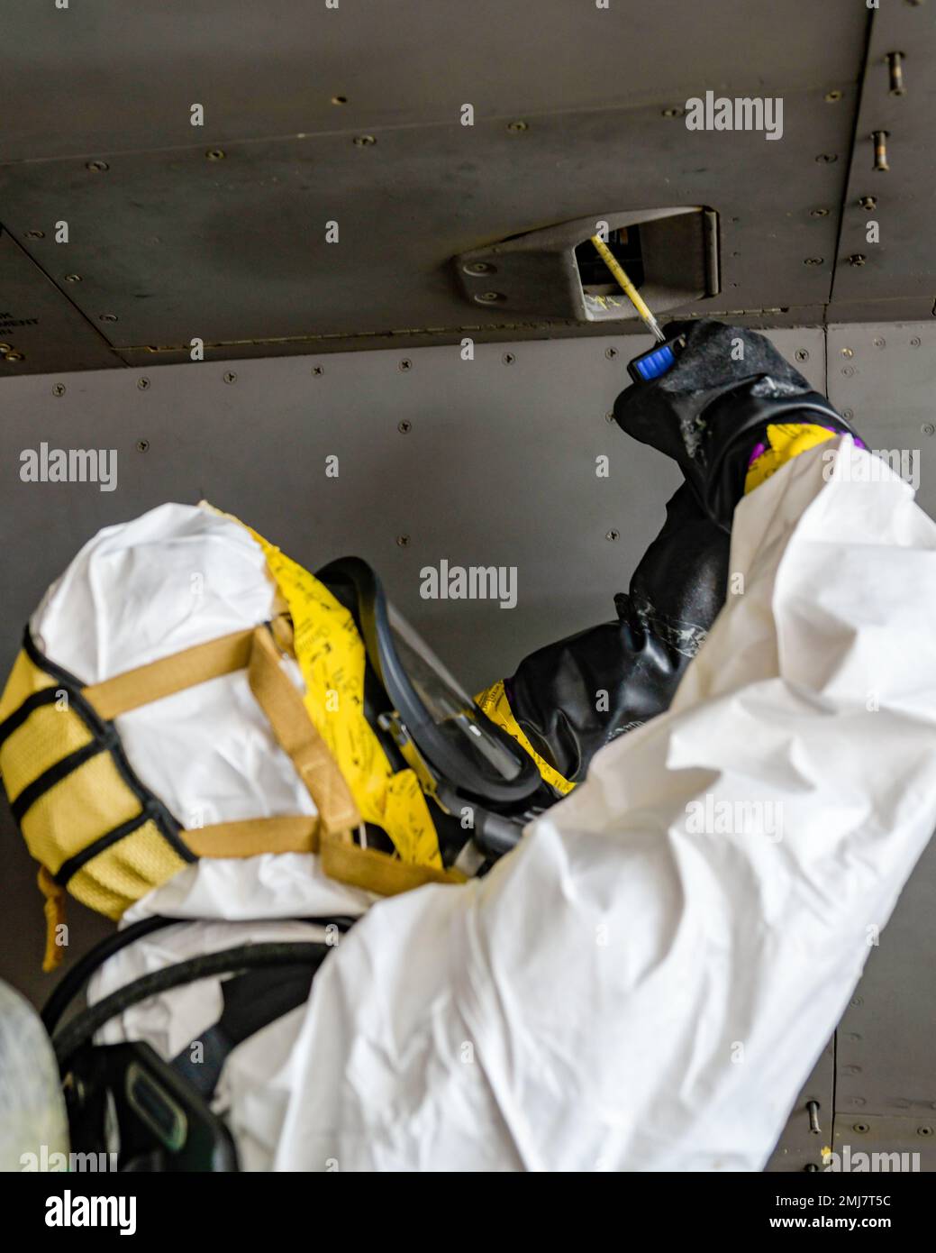 U.S. Air Force Airman 1st Class Garrett Leed, an aircraft fuel systems ...