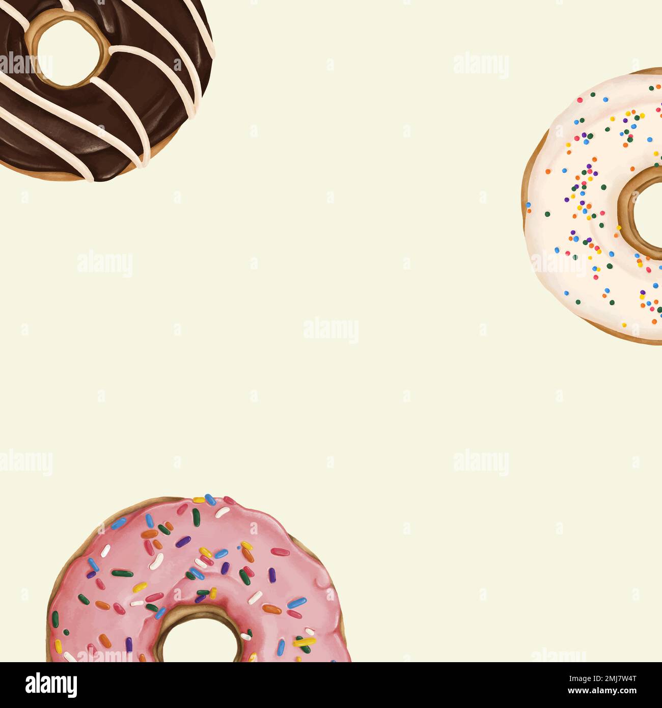 Doughnuts patterned on beige background vector Stock Vector Image & Art ...