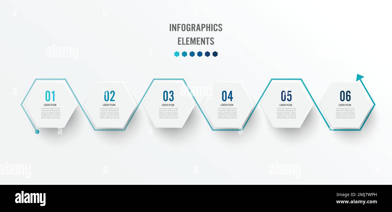 Abstract elements of graph infographic template with label, integrated ...
