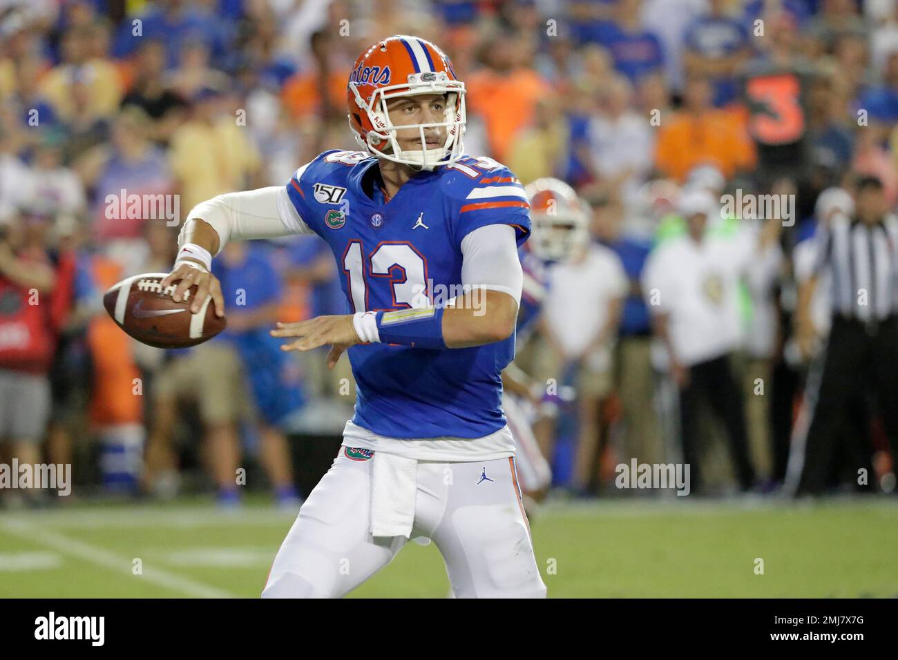 Florida quarterback Feleipe Franks throws a pass against UT Martin ...