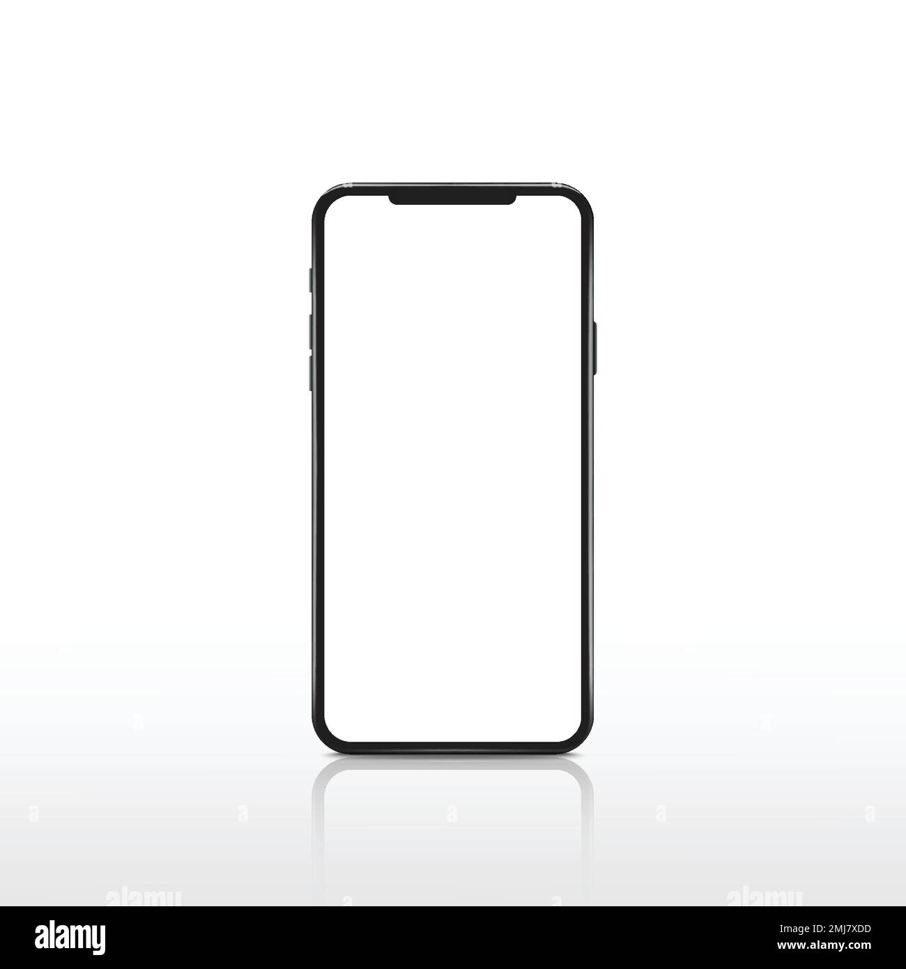 Modern realistic white smartphone. Cellphone frame with blank display ...