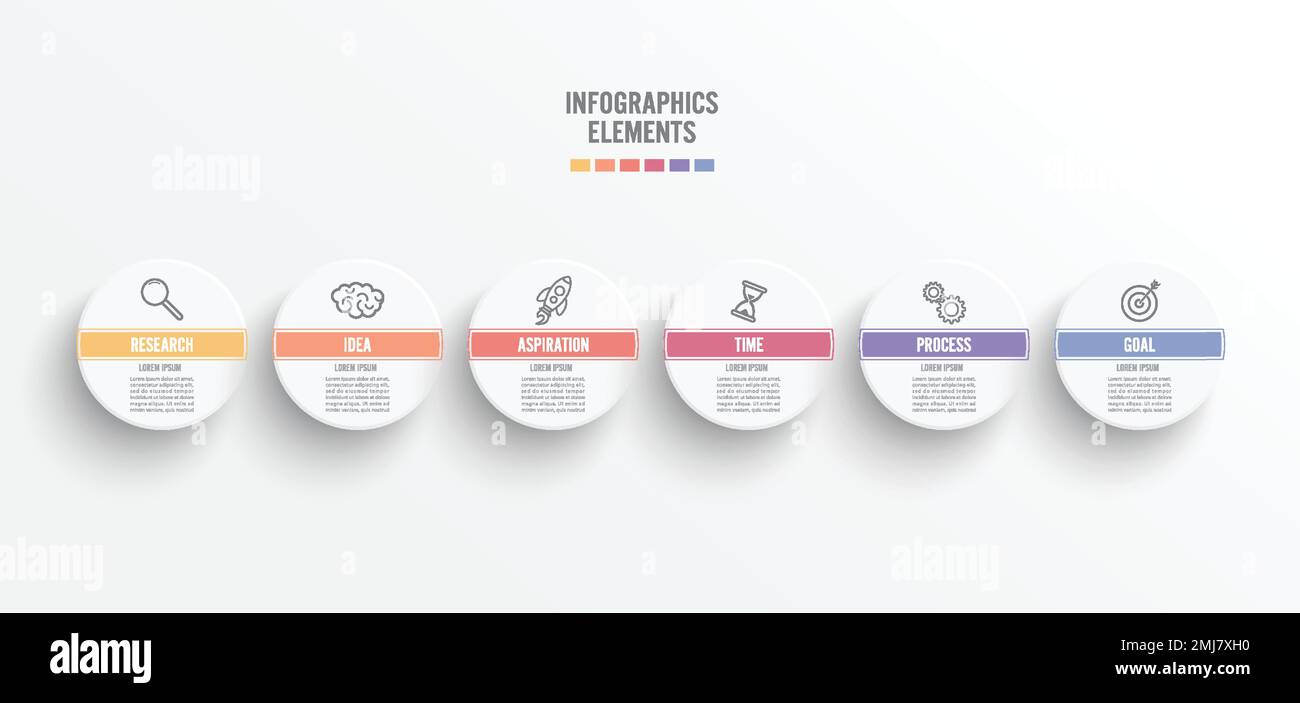 Abstract elements of graph infographic template with label, integrated ...