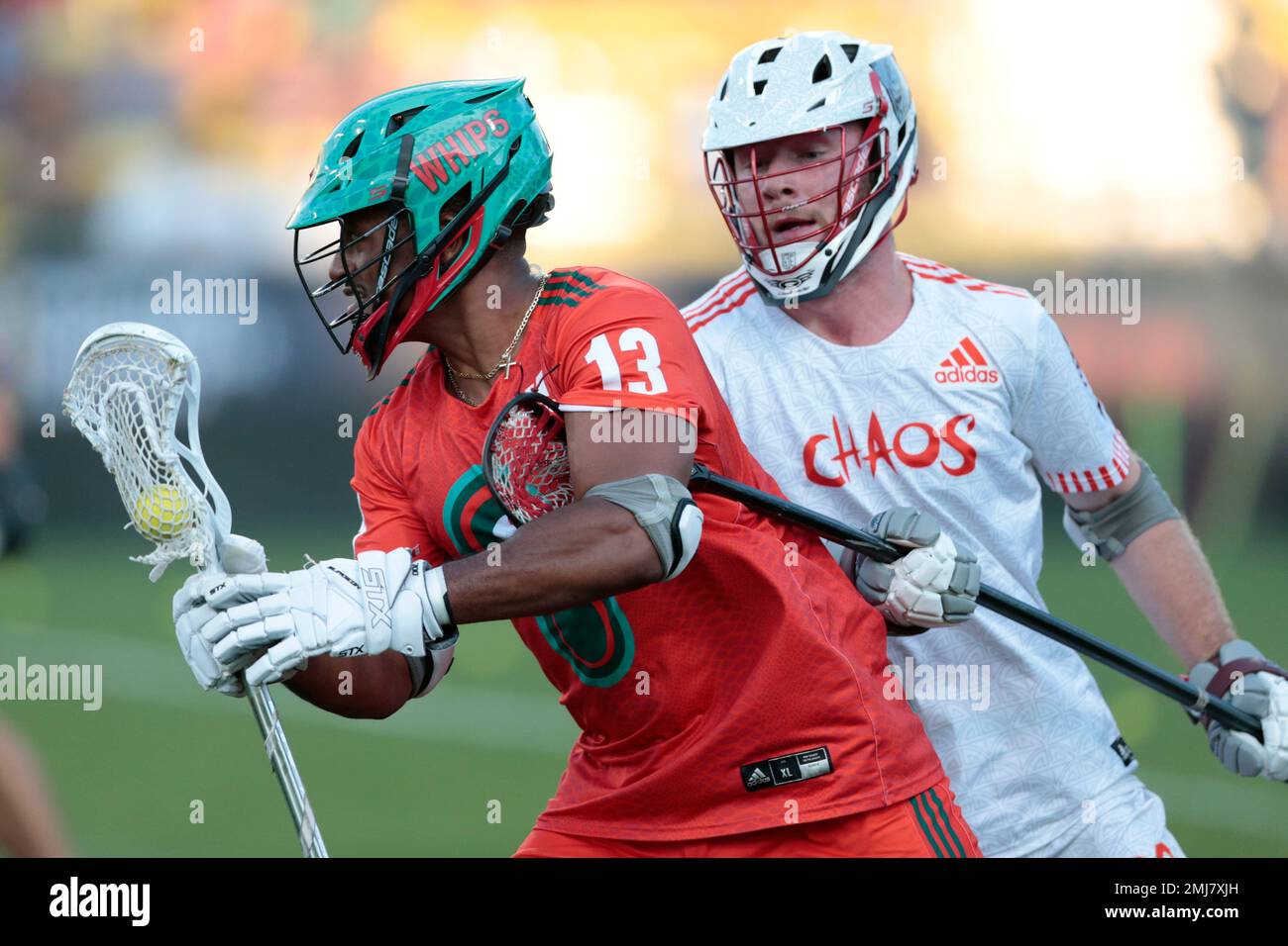Whipsnakes Tyler Warner (13) battles with Chaos Jack Rowlett (99 ...