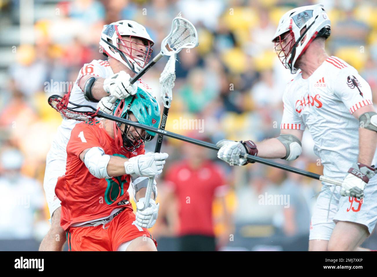 Whipsnakes Mike Chanenchuk (1) battles with Chaos Jack Rowlett (99 ...