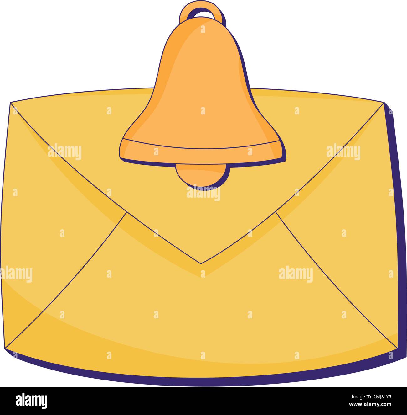 envelope mail with bell icon Stock Vector Image & Art - Alamy