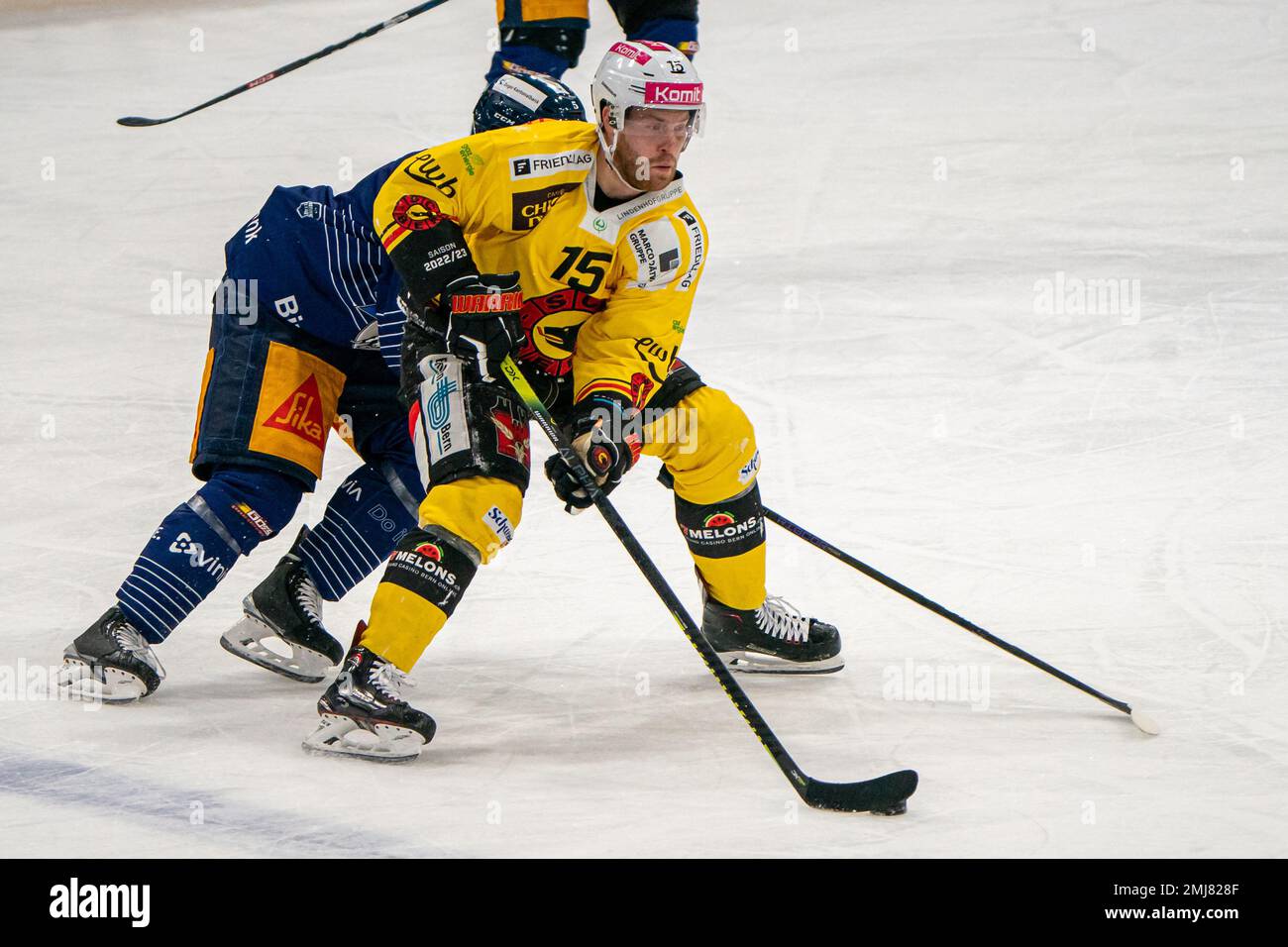 Oscar Lindberg #15 (SC Bern) during the National League Regular Season ...