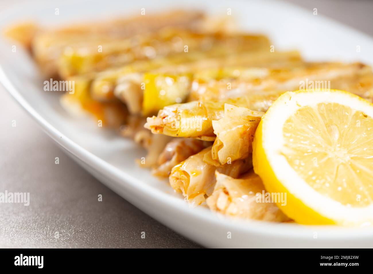 Cabbage wrap. Turkish food traditional stuffing.Cabbage leaf meat ...