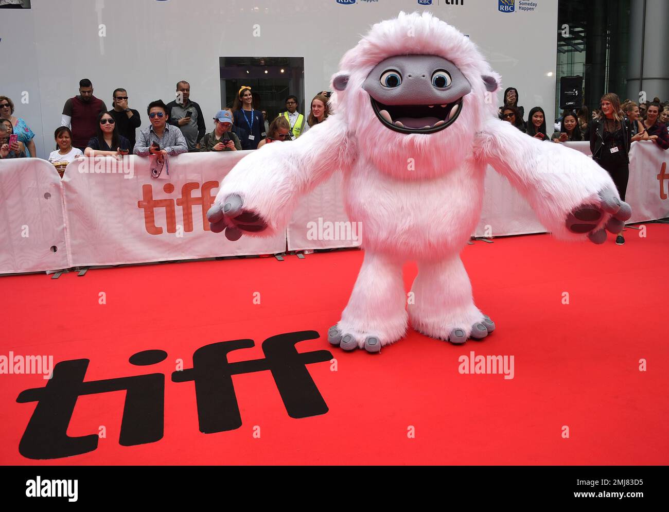 The character Everest from the film "Abominable" appears on the red ...