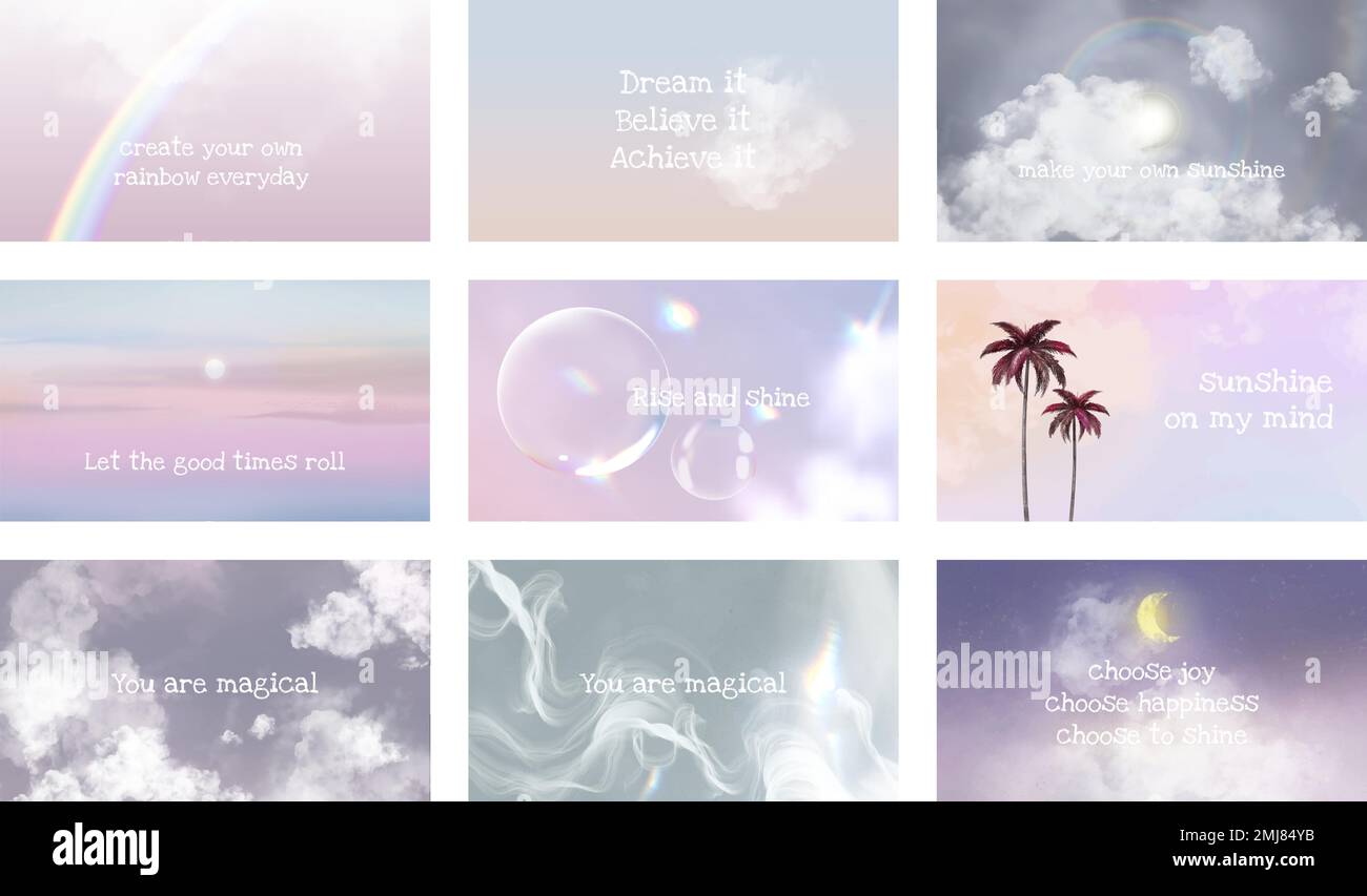 Dreamy quote editable template vector set Stock Vector Image & Art - Alamy