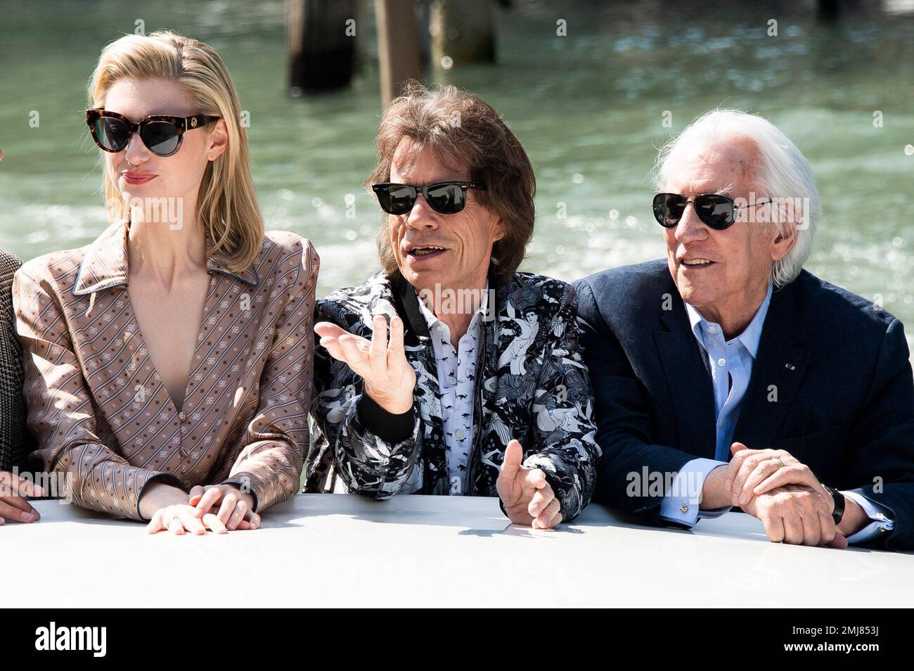 Actors Elizabeth Debicki, from left, Mick Jagger and Donald Sutherland ...