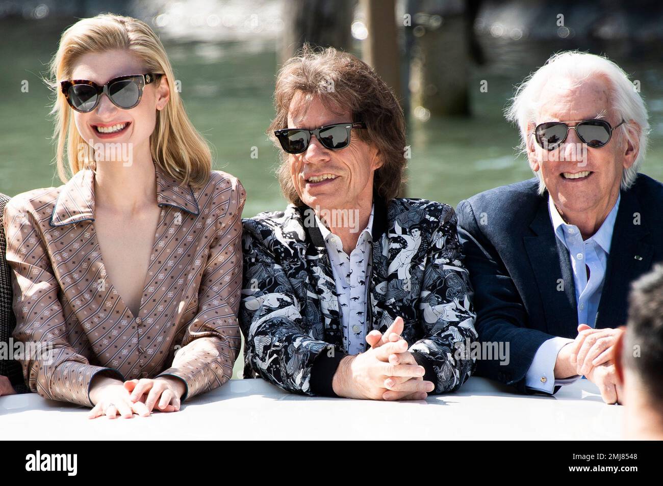 Actors Elizabeth Debicki, from left, Mick Jagger and Donald Sutherland ...