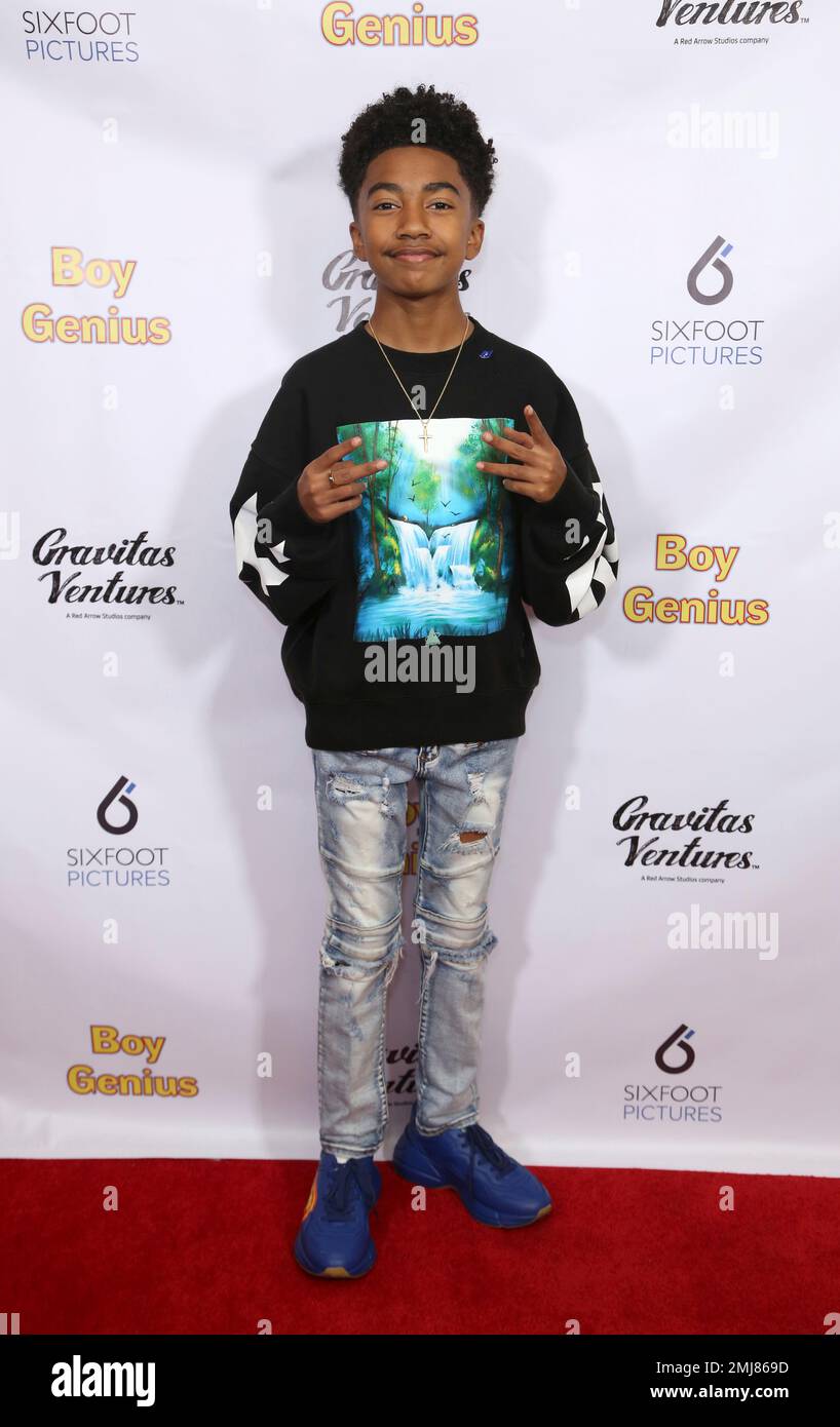 Miles Brown attends the LA Premiere of "Boy Genius" at the Arena ...