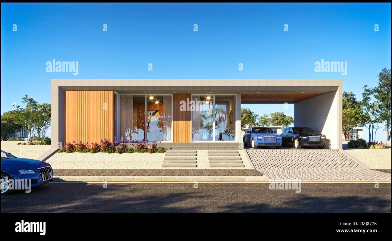 3d render of luxury house exterior Stock Photo - Alamy