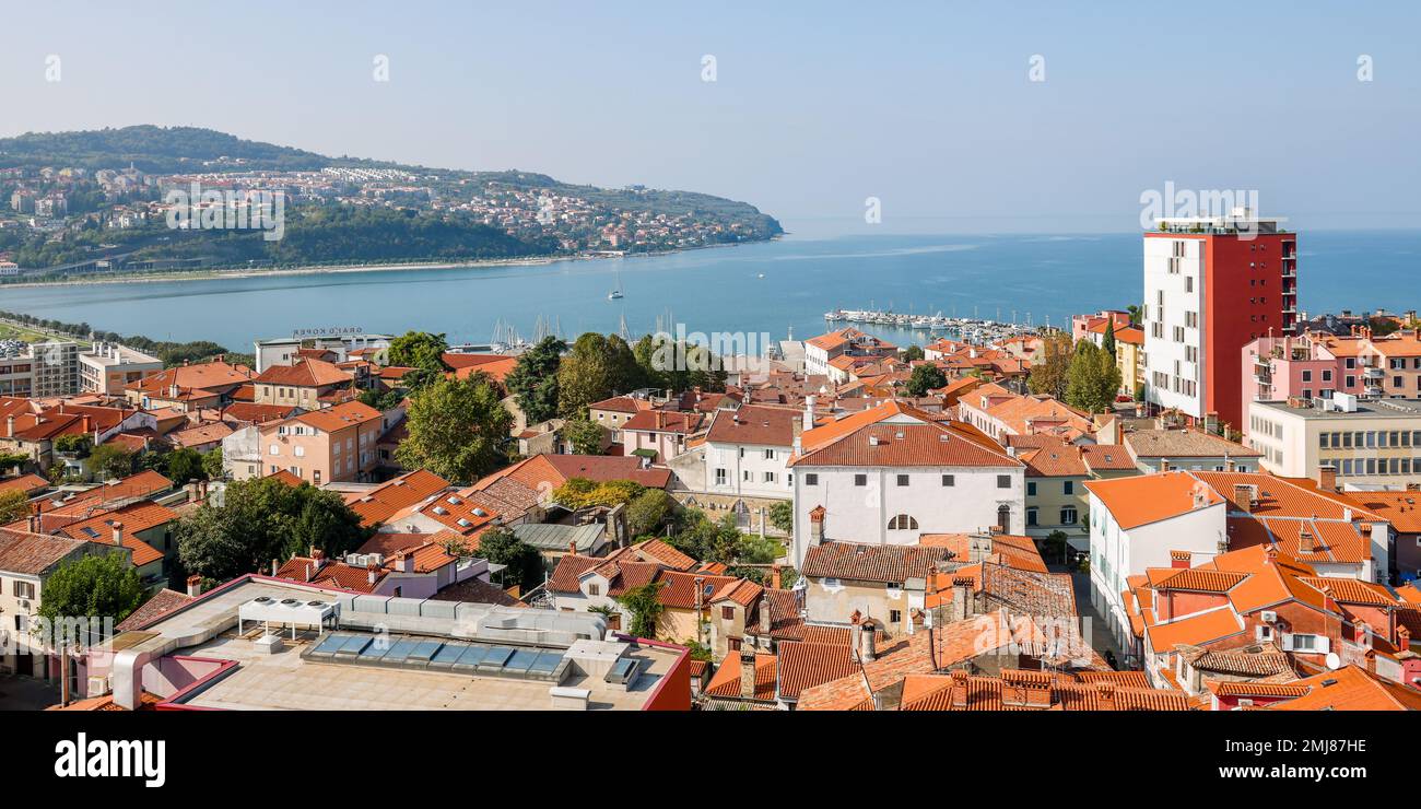 Koper, Slovenia - October 14, 2022: Scenicview over the koper town ...