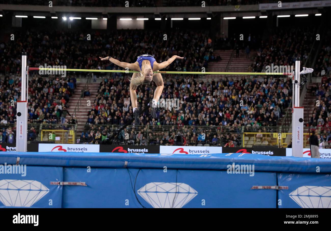 Ukraine's Yuliya Levchnko competes in the women's high jump during the ...