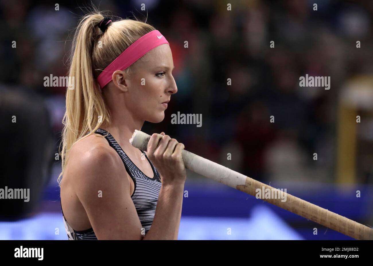 United States Sandi Morris competes in the women's pole vault during ...