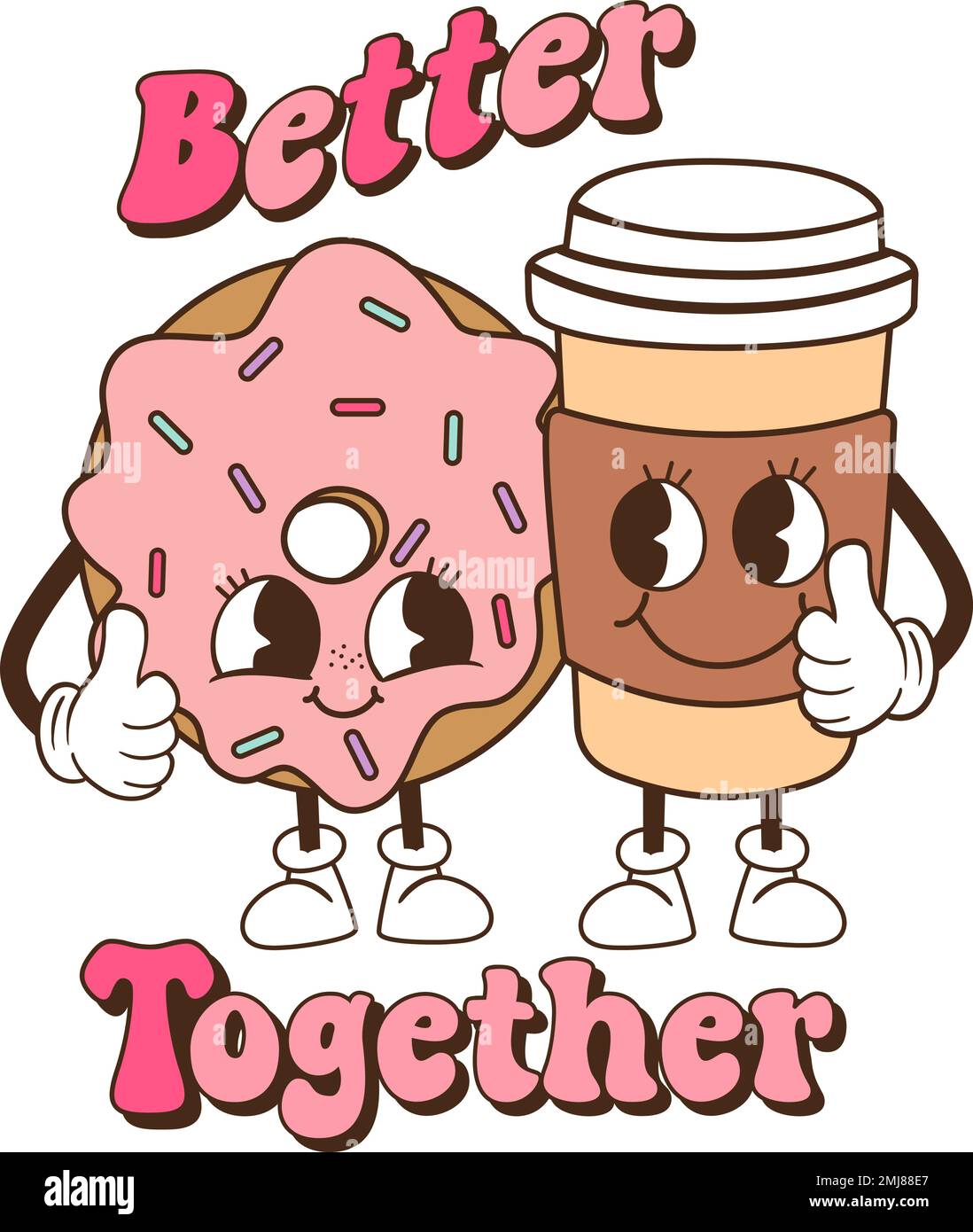 Inspirational cute donut quote in funky style. Vector design Stock ...