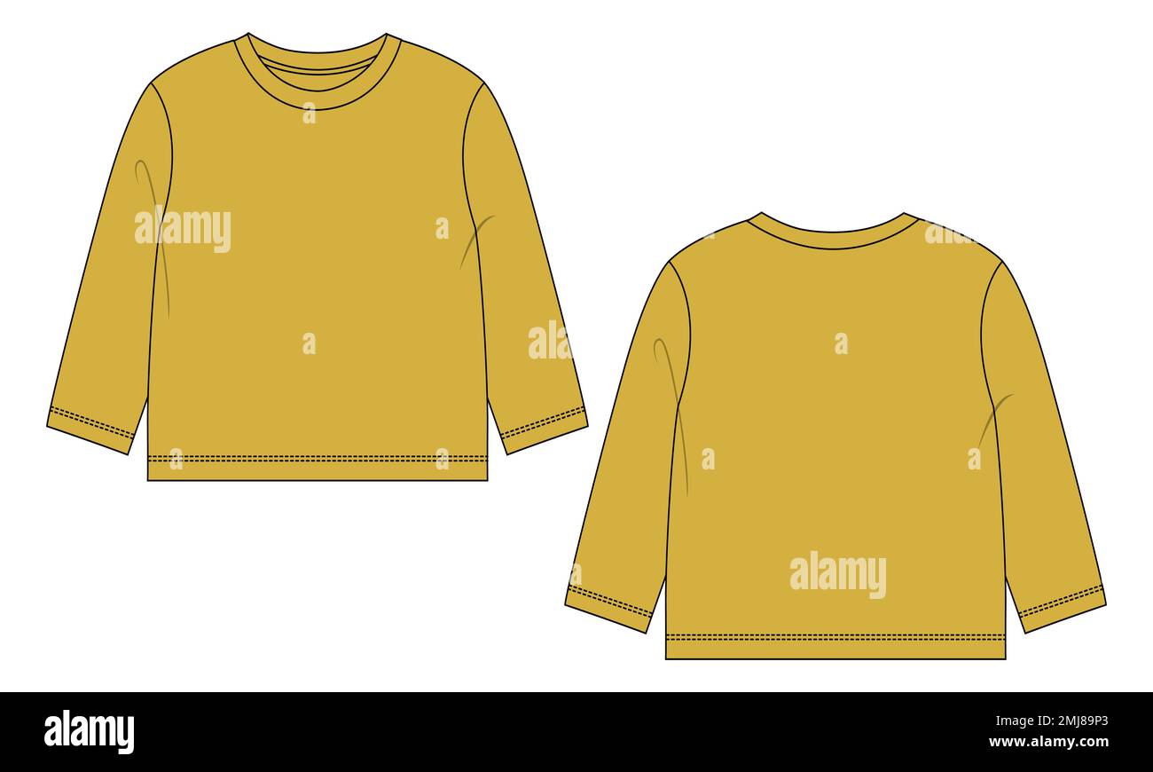 Regular fit long sleeve basic t shirt vector template for ladies and ...