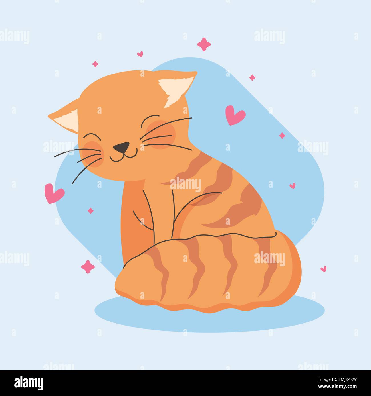 cute yellow cat lover character Stock Vector Image & Art - Alamy