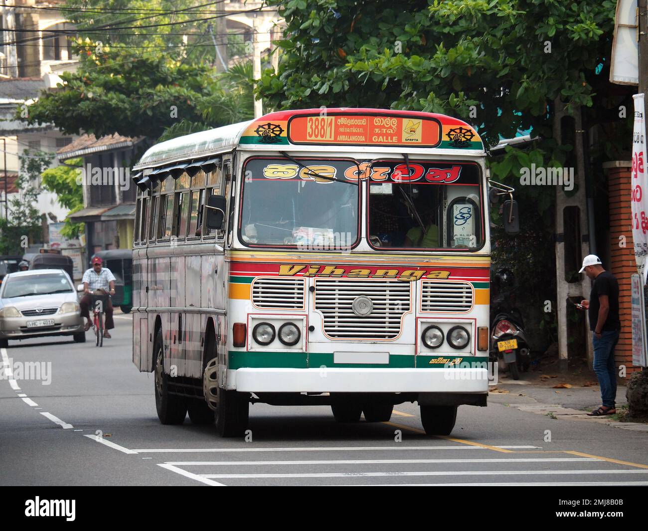 Lanka Ashok Leyland bus, Hikkaduwa, Southern Province, Srí Lanka, Asia ...