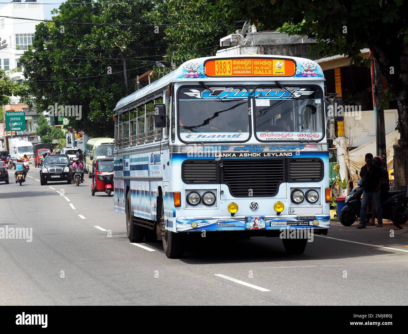 Lanka Ashok Leyland bus, Hikkaduwa, Southern Province, Srí Lanka, Asia ...