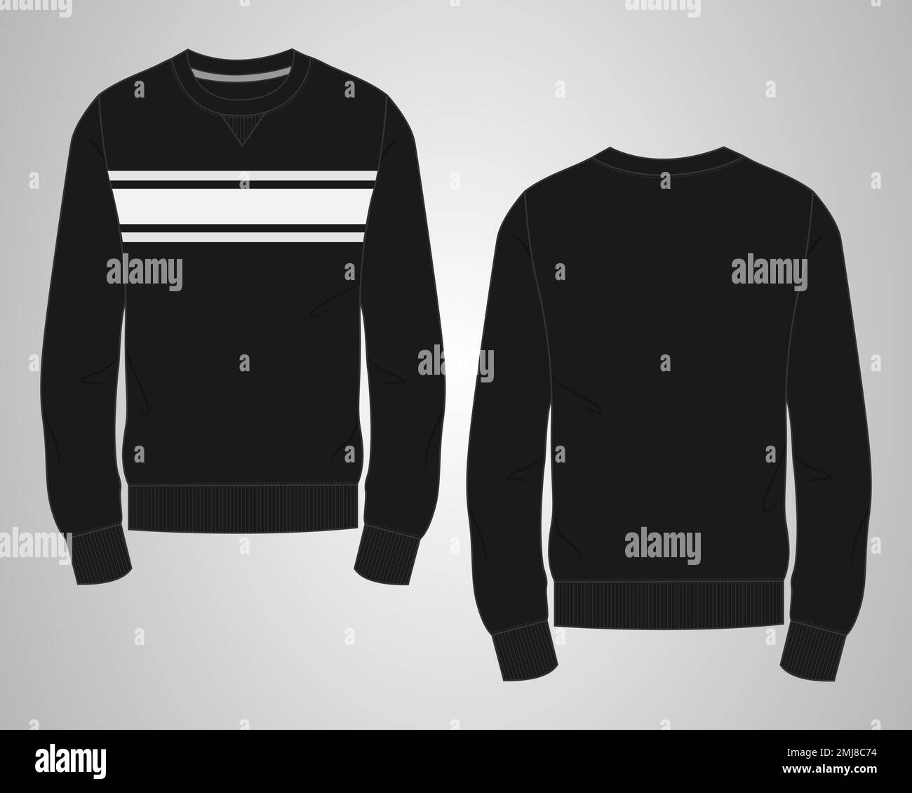 Long sleeve Sweatshirt overall fashion Flat Sketches technical drawing ...