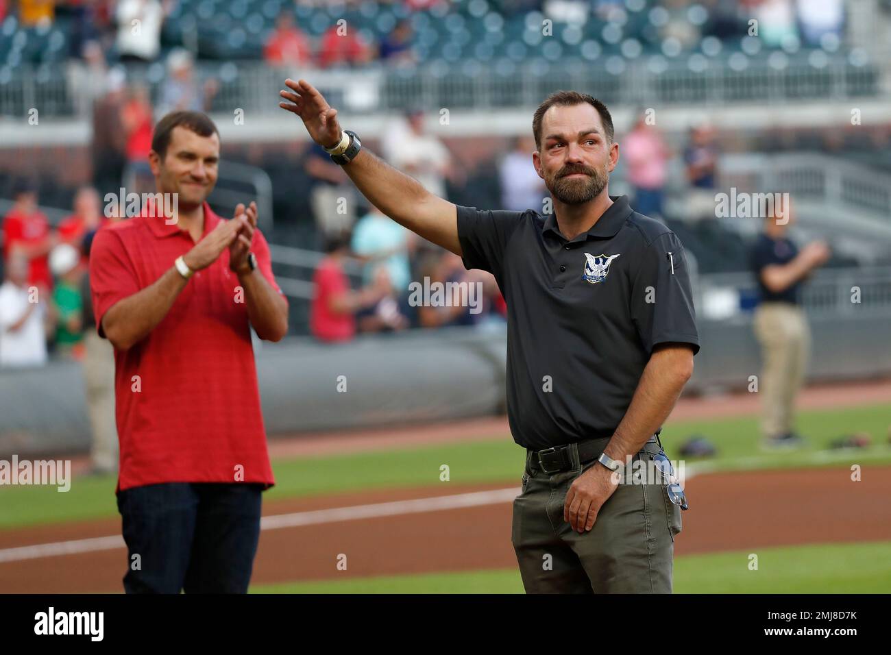 Medal of Honor recipients Staff Sgt. Clinton Romesha, right, and Spc ...