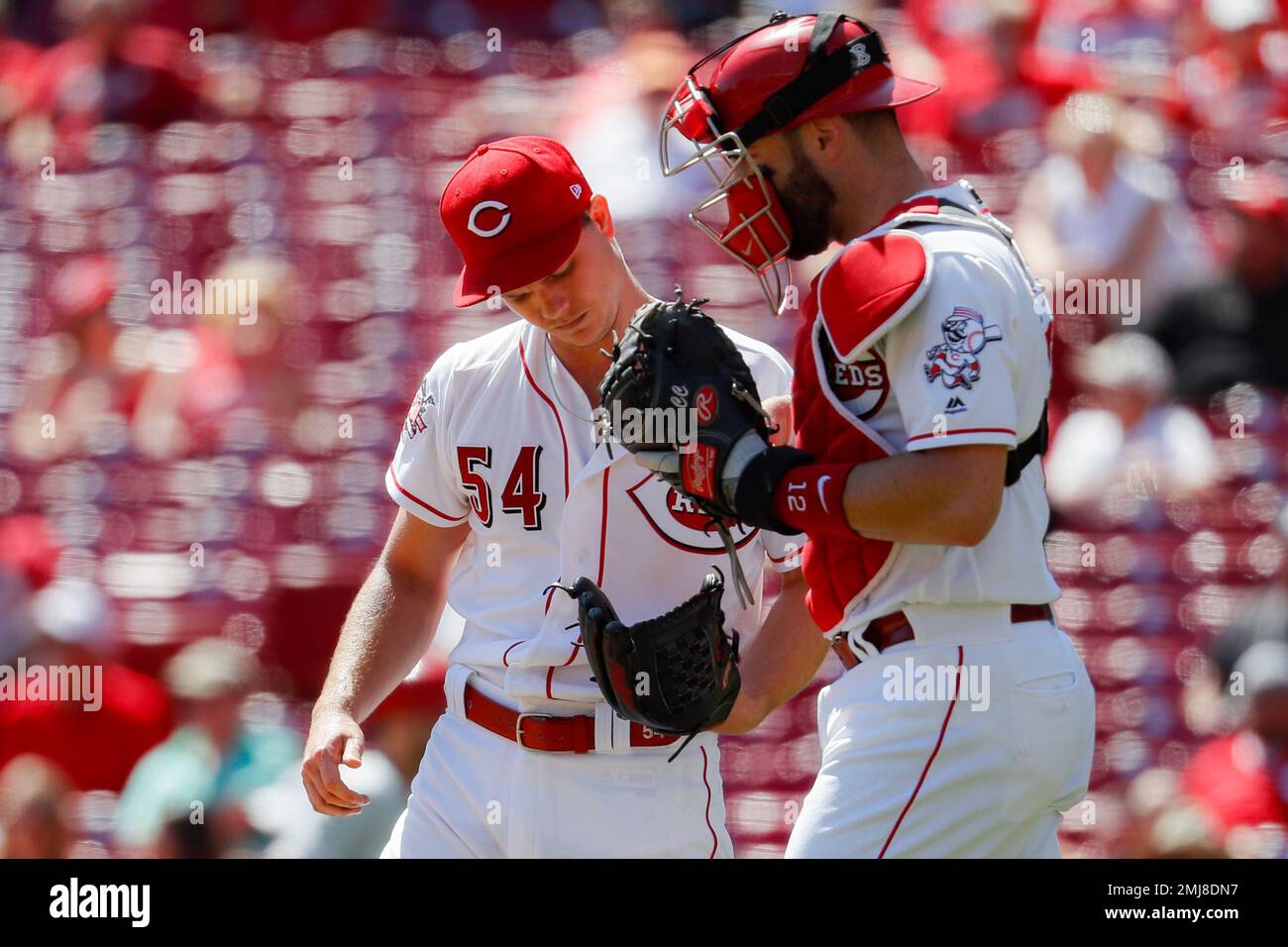 Cincinnati Reds starting pitcher Sonny Gray (54) and catcher Curt ...