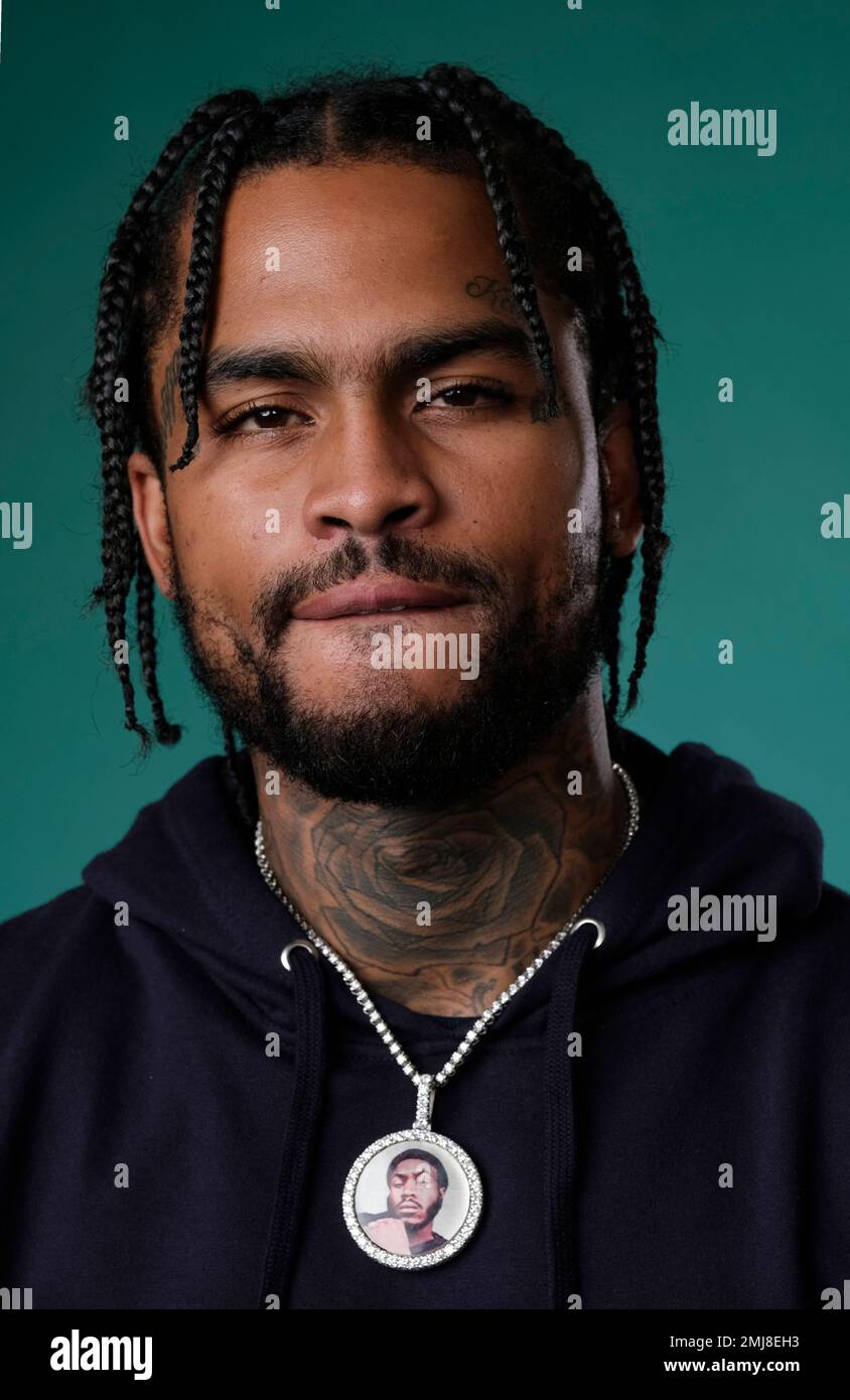 In this July 26, 2019 photo, Rapper Dave East, a cast member in the ...