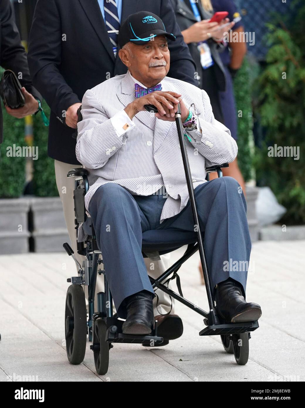 Former New York Mayor David Dinkins attends the quarterfinals of the U ...