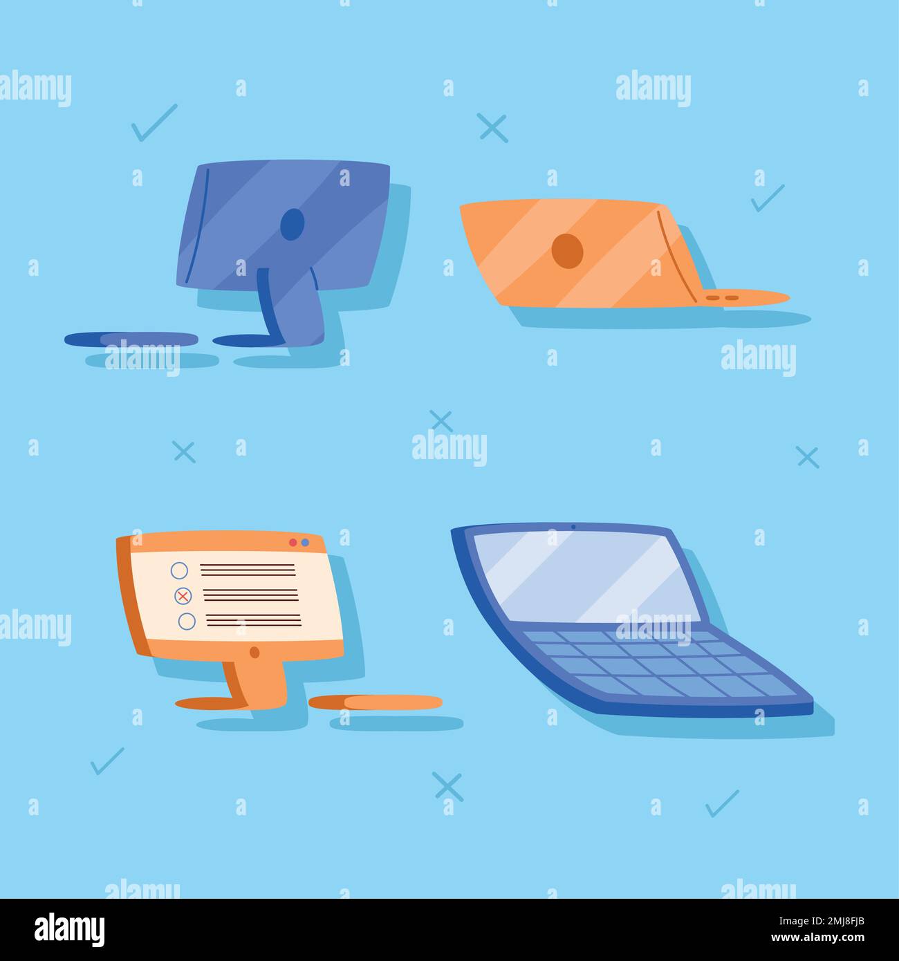 Desktops and laptops Stock Vector Images - Alamy