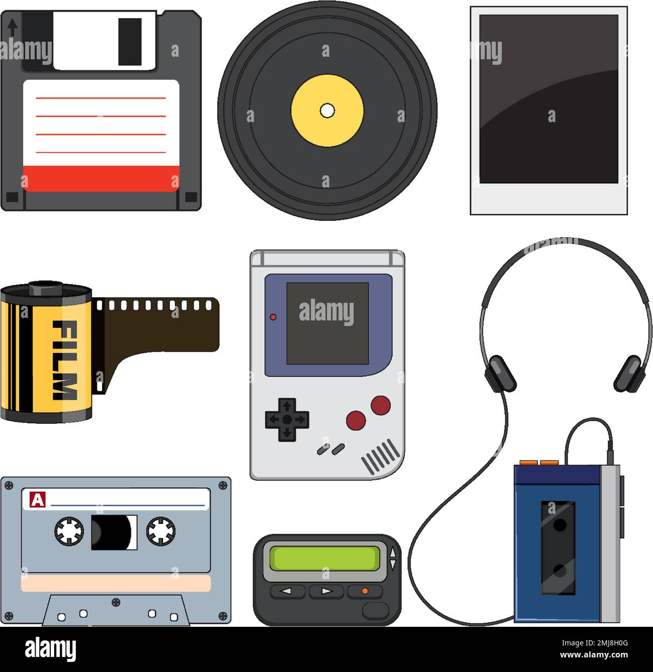 Retro objects and elements set illustration Stock Vector Image & Art ...