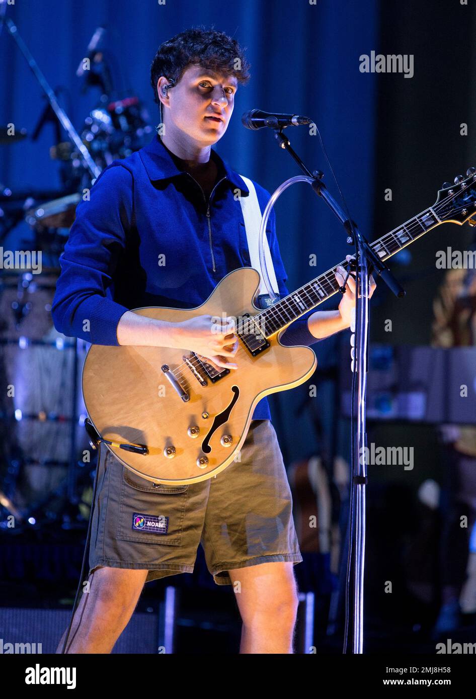 Ezra Koenig of the band Vampire Weekend performs in concert during ...